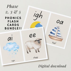 Reception & Year 1 Phonics Flashcards Bundle - Etsy