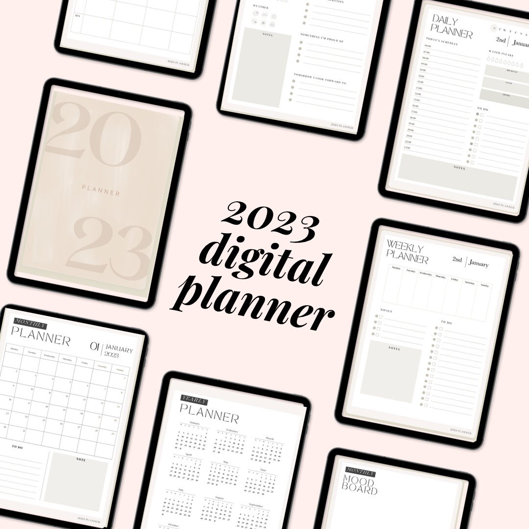 2023 Digital Planner / Neutral Style Planner / Monthly, Weekly, Daily ...