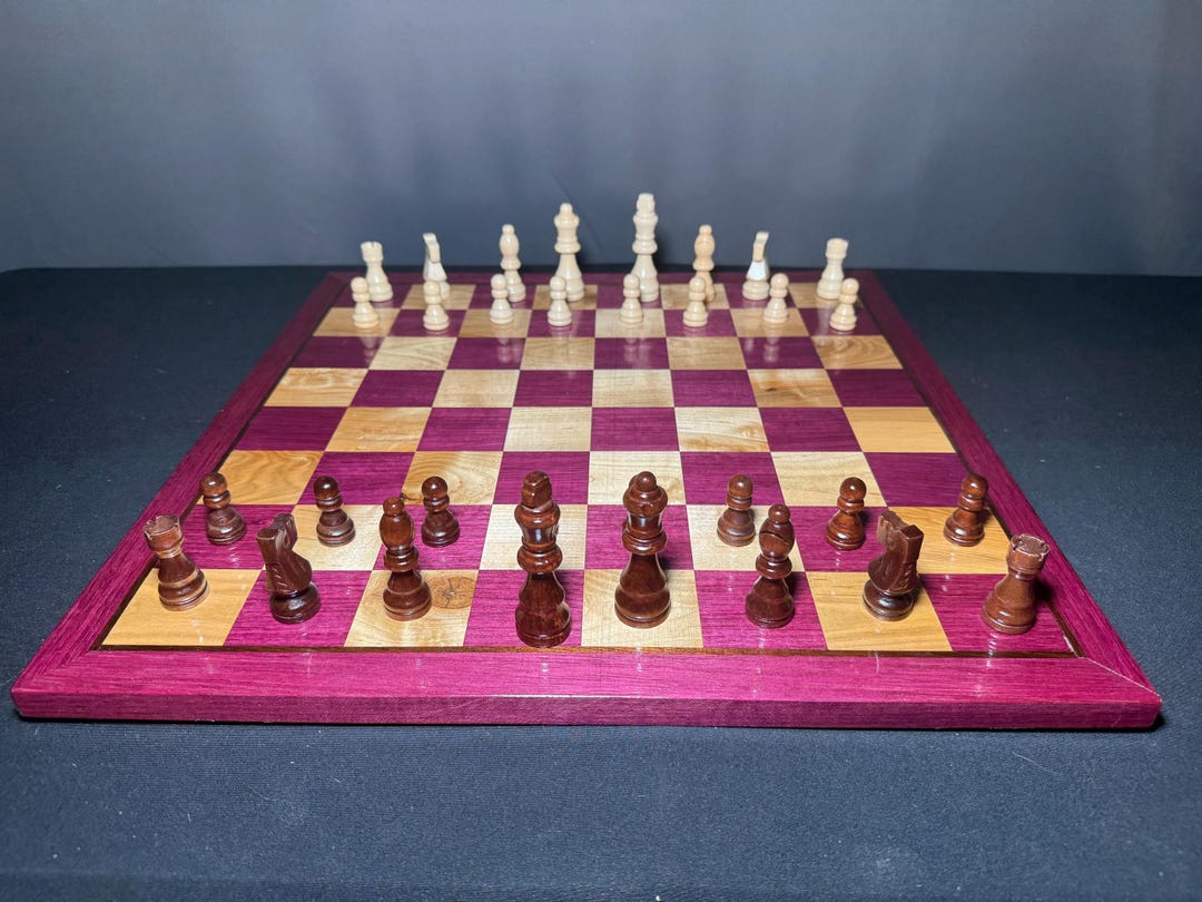Handmade Large Chess/checkers Board | Solid Purple Heart and Maple ...