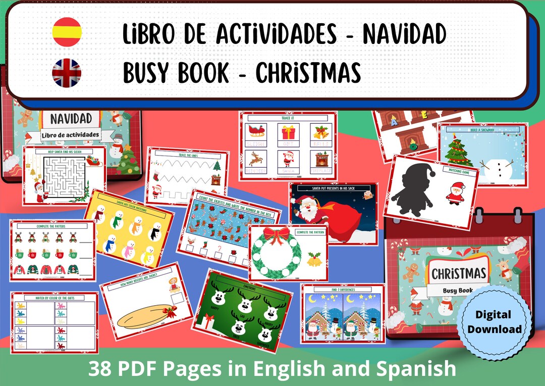 Christmas Busy Book Printable, Christmas Busy Binder, Preschool Busy ...