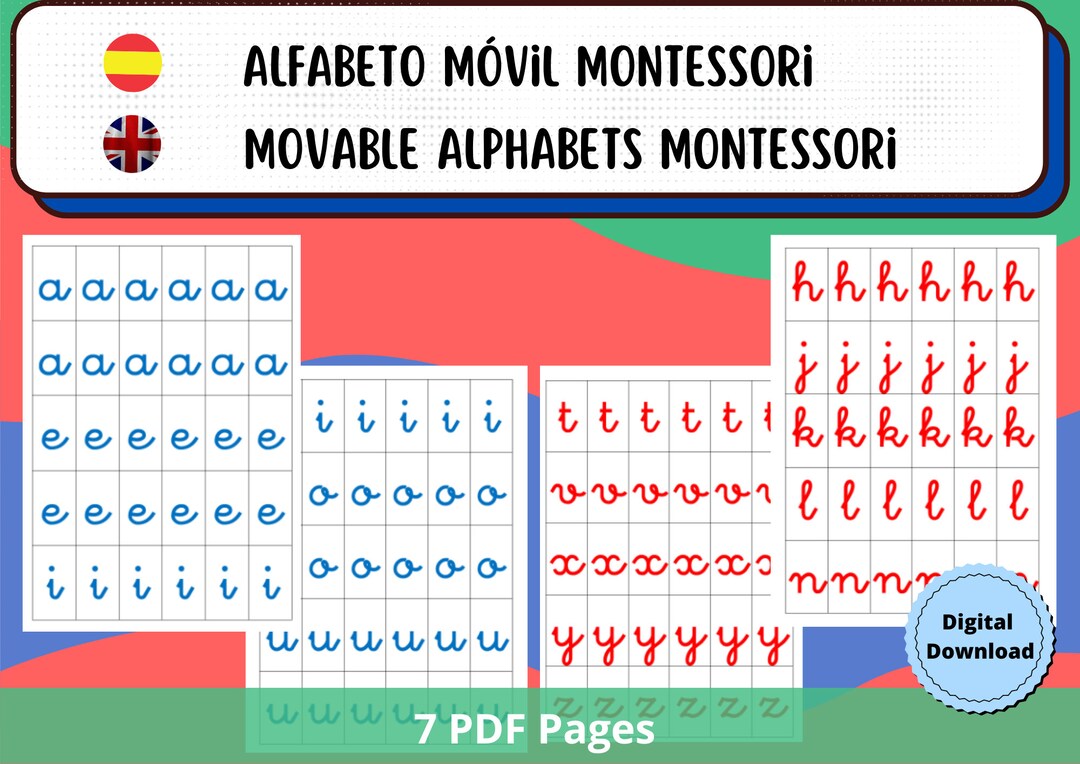 Printable Movable Alphabets, Montessori Montessori Materials, Learn ...