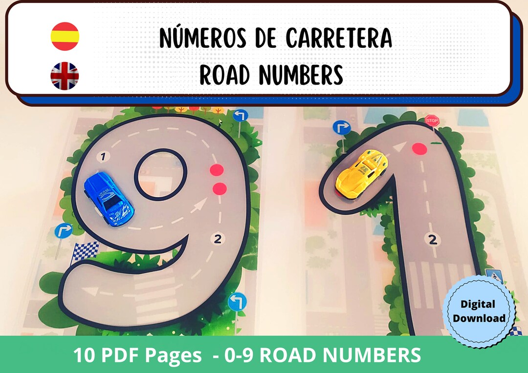 Number Tracing Flashcards,road Numbers,printable Kids,learn Numbers 0-9 ...