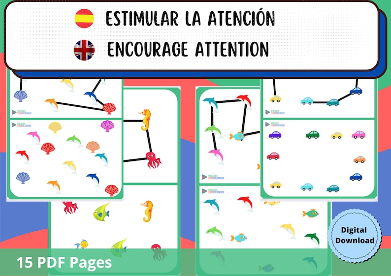 Visual Attention Activity, Printable Kids Activity Book, Preschool ...