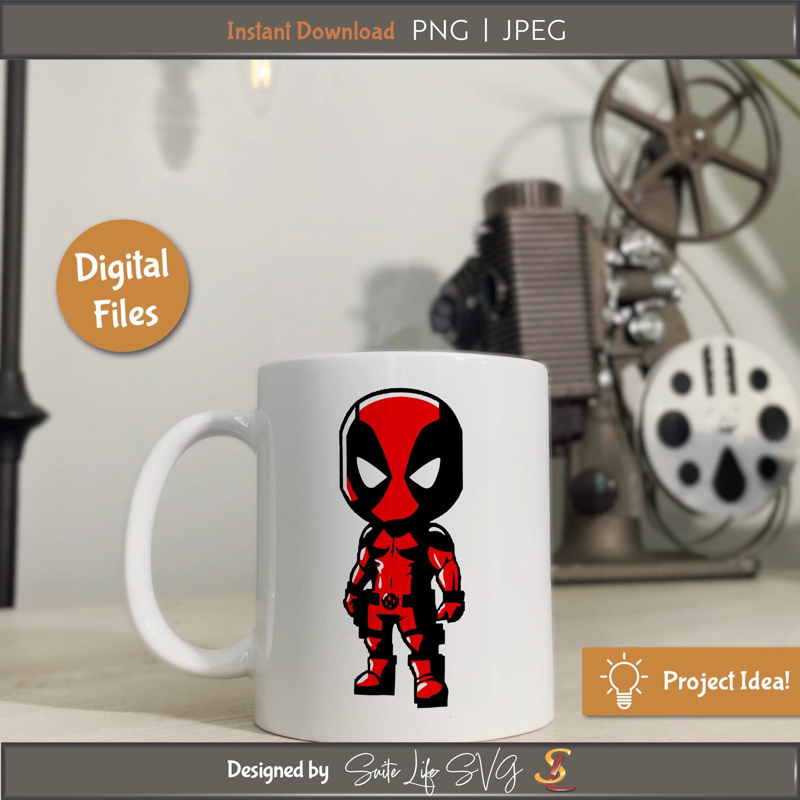 Baby Deadpool SVG, Chibi Superhero Print File, PNG Print, Svg for ...
