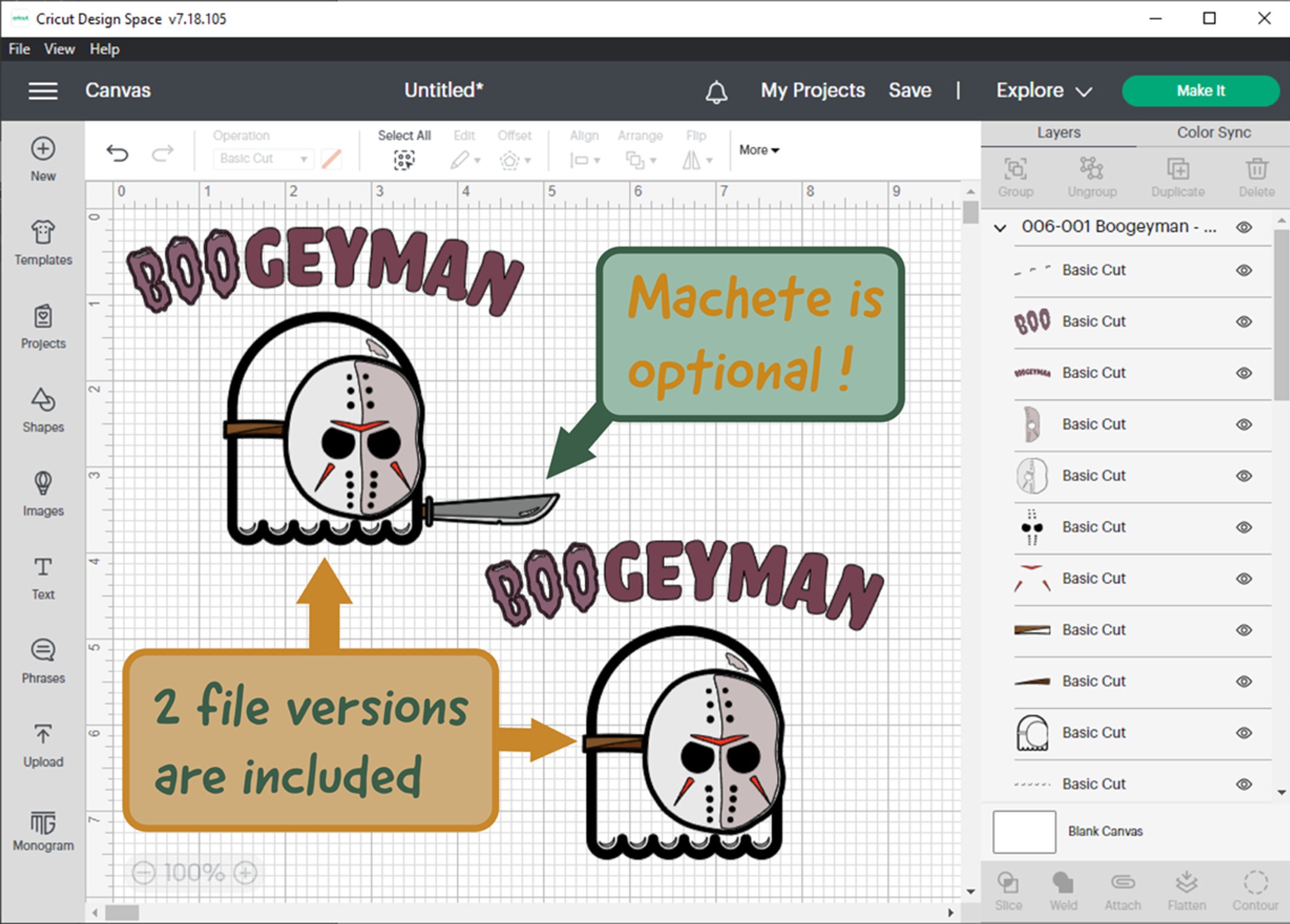 Boogeyman Cute Ghost in Jason Mask SVG, Cartoon Ghost Print File, Jason ...