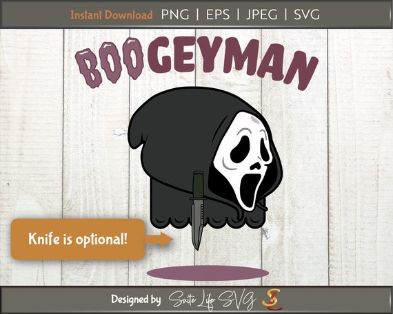 Boogeyman Cute Ghost in Scream Mask SVG Cartoon Ghost Print - Etsy
