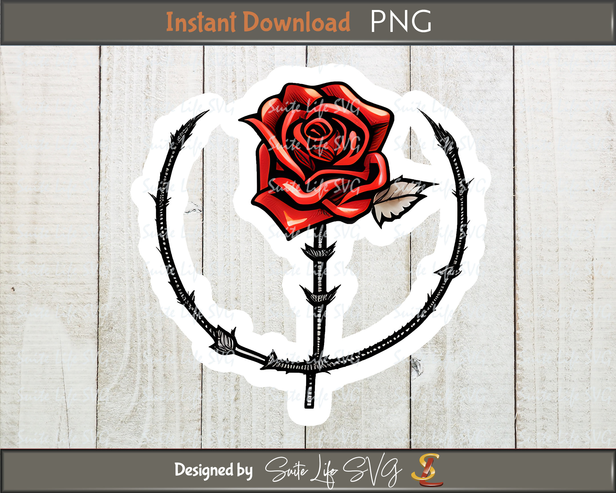 Barbed Wire Tattoo Rose