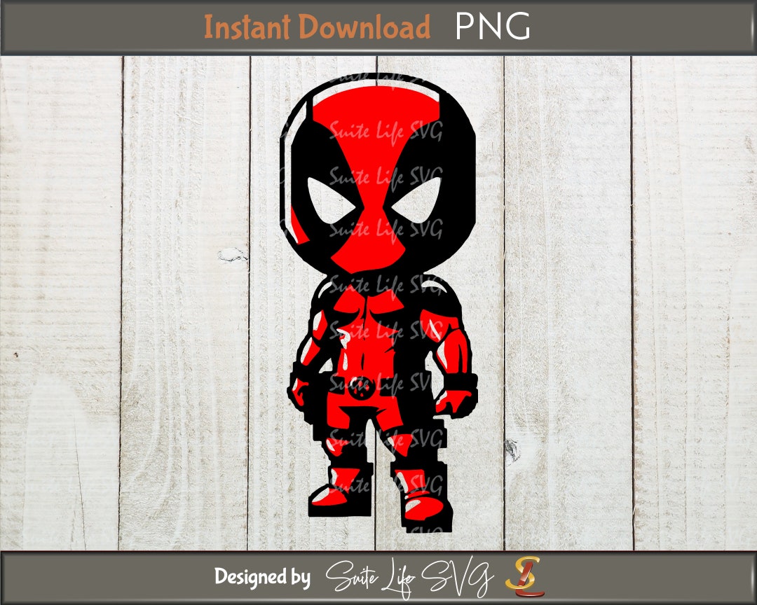 Baby Deadpool SVG, Chibi Superhero Print File, PNG Print, Svg for ...