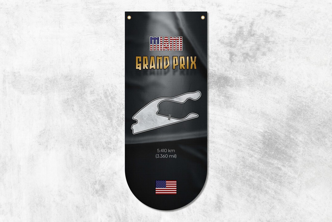 Formula 1 Miami Grand Prix Pennant Flag | F1 Circuit Maps | F1 Track ...