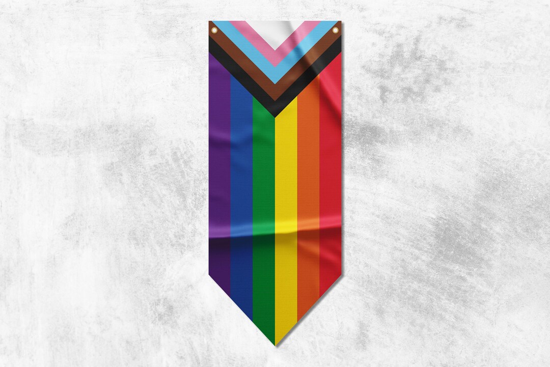 Progress Rainbow Pennant Flag Banner | Pride Flag Banners | High ...