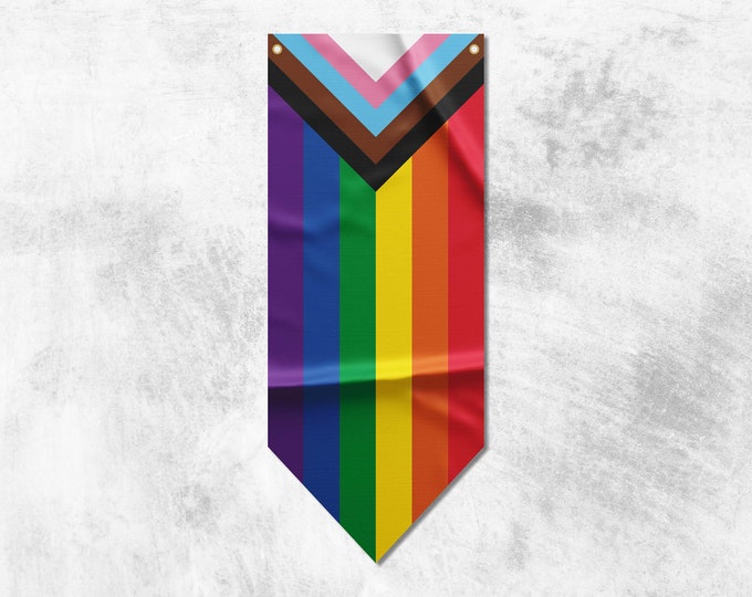 Progressive Pride Flag Heart Necklace, Mosaic Rainbow Art, Trans and ...