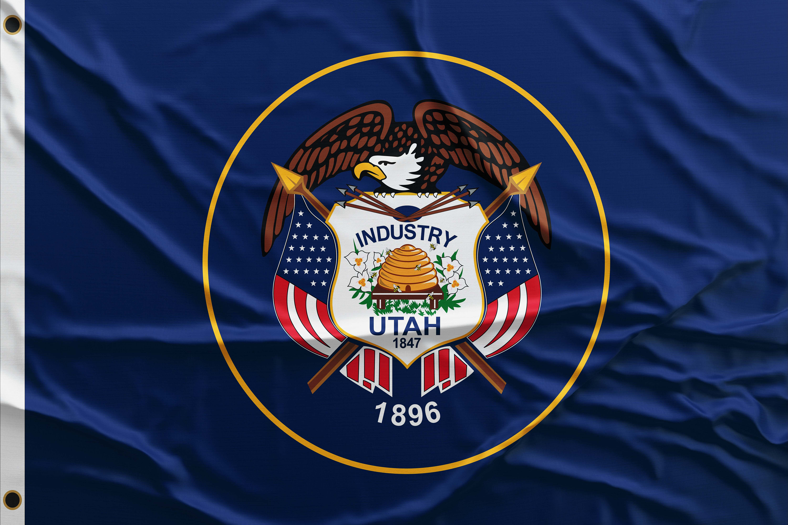 Página Para Colorear De La Bandera De Utah Dibujo De Bandera De Nueva