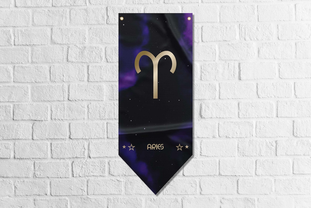 Aries Pennant Flag Banner | Zodiac Signs Pennant Flags | High Quality ...