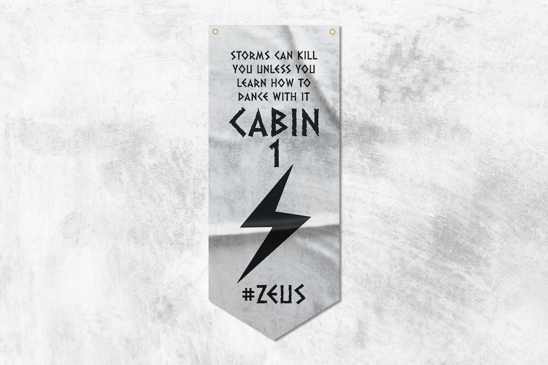 Camp Half Blood Cabins Pennant Flag Banner | Cabin 1 Zeus | High ...