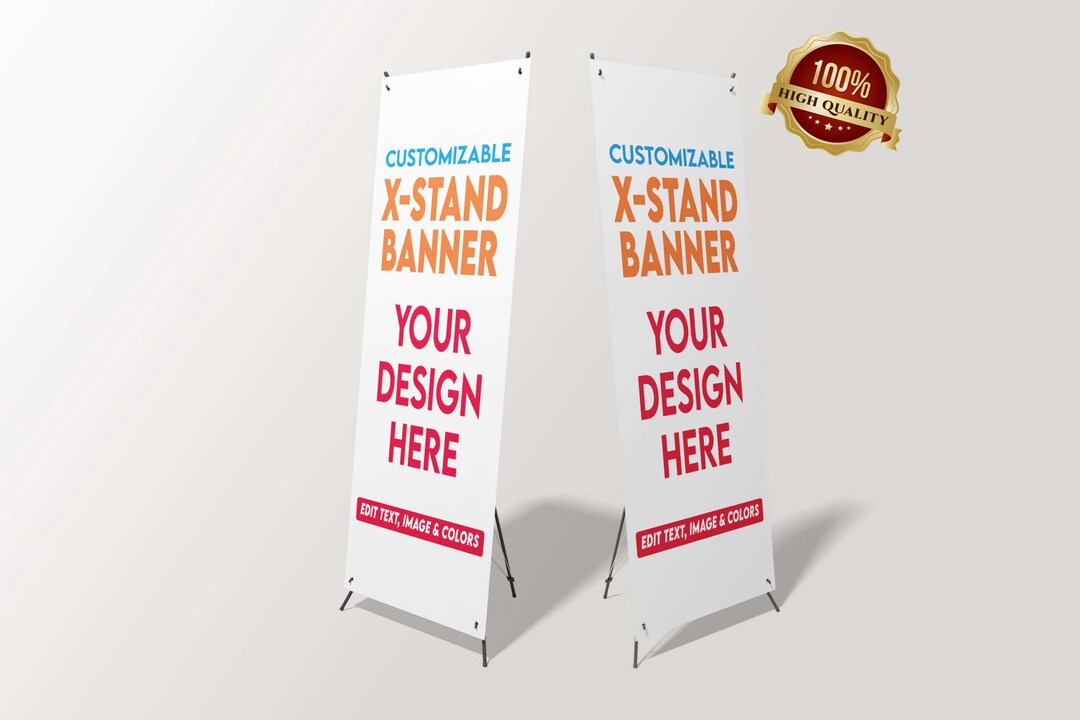 Custom X-stand Banner, Adjustable Banner Stand, Personalized Event ...