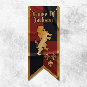 Customizable Medieval Style Family Pennants | Personalized Swallowtail ...