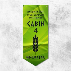 Camp Half Blood Cabins Pennant Flag Banner | Cabin 4 Demeter | High ...