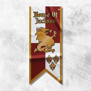 Customizable Medieval Style Family Pennants | Personalized Swallowtail ...