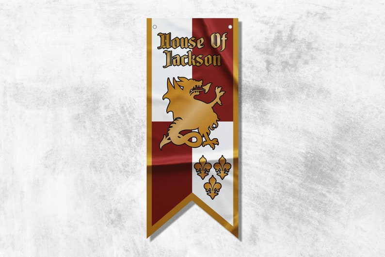 Customizable Medieval Style Family Pennants | Personalized Swallowtail ...