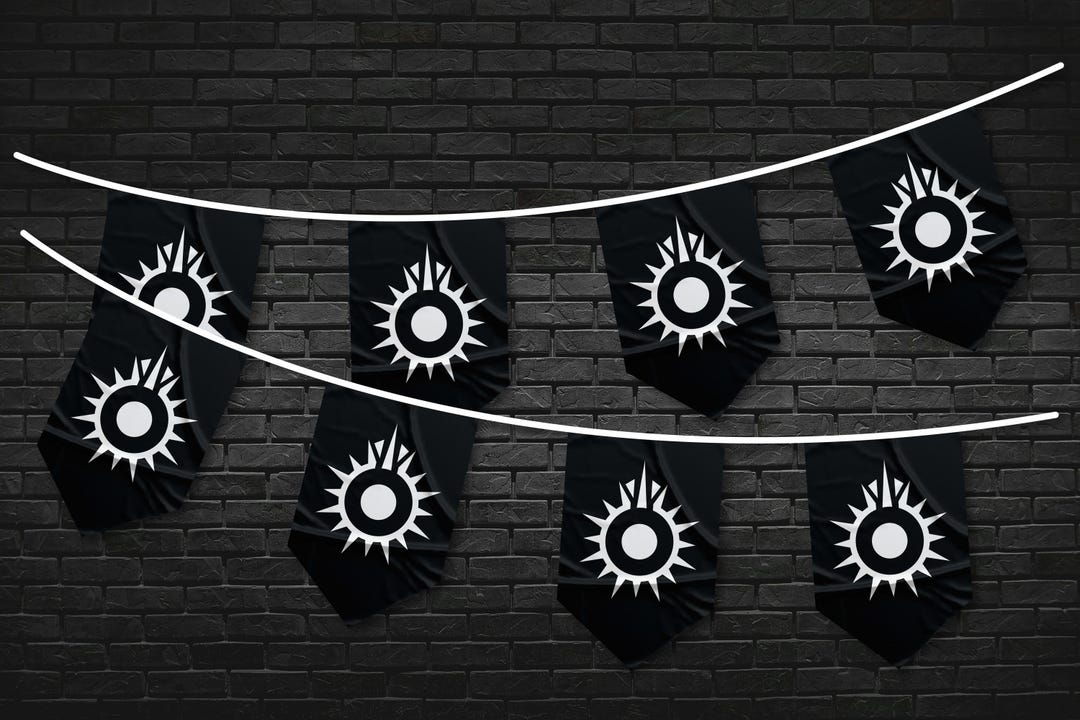 Black Sun Bunting Flag Set | Pennant Flag | High Quality Materials | - Etsy