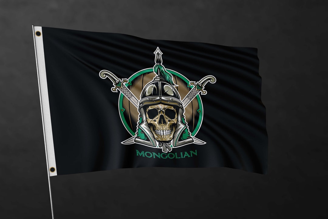 Mongolian Skull Flag Banner | High Quality Materials - Etsy