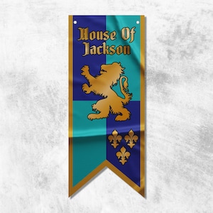 Customizable Medieval Style Family Pennants | Personalized Swallowtail ...