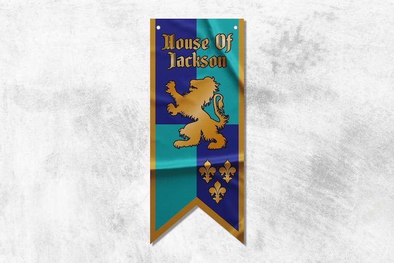 Customizable Medieval Style Family Pennants | Personalized Swallowtail ...