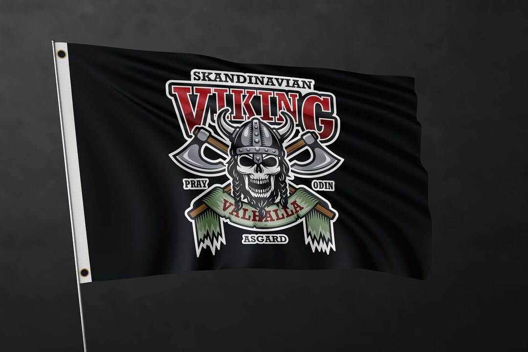 Skandinavian Viking Skull Flag Banner | High Quality Materials - Etsy