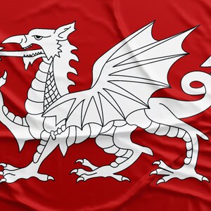 Pendragon Flag Banner | White Dragon of England Flag Banner | High ...