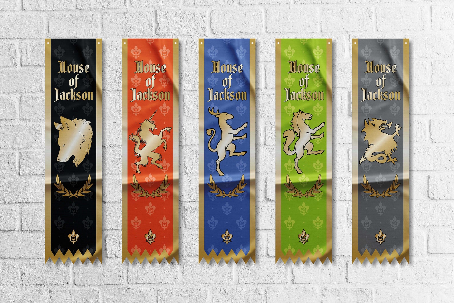 Customizable Big Size Medieval Style Family Pennants | Personalized ...