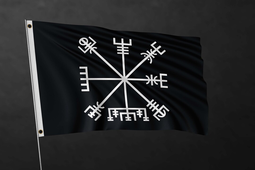 Vegvisir Flag | Viking Nordic Style Banner - Etsy