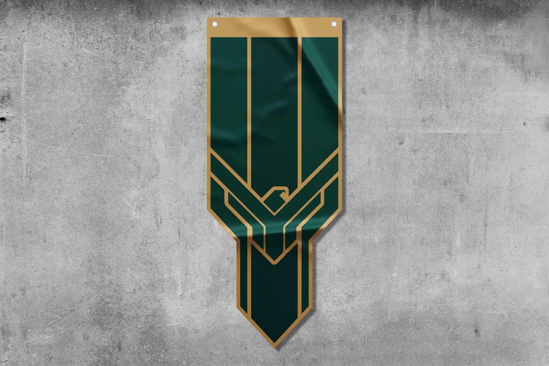 Sci-fi Noble House Banner | Green Gold Heraldic Flag | Desert Inspired ...