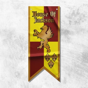 Customizable Medieval Style Family Pennants | Personalized Swallowtail ...