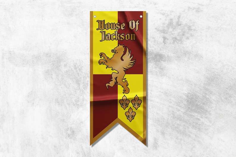 Customizable Medieval Style Family Pennants | Personalized Swallowtail ...