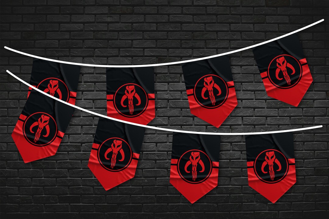 Boba Fett Crest Mandalorian Bunting Flag Set | Pennant Flag | High ...
