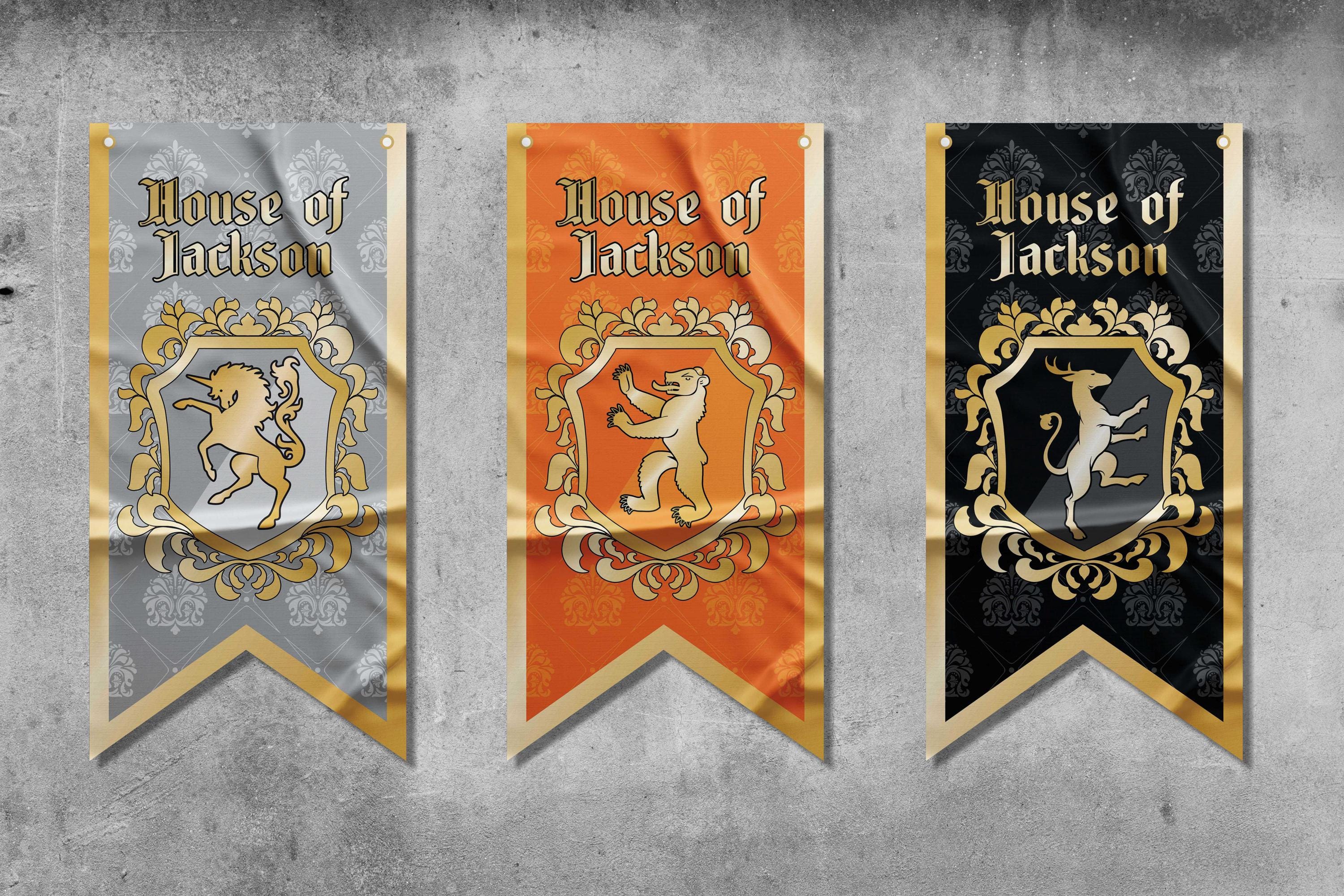Customizable Big Size Medieval Style Family Pennants | Personalized ...