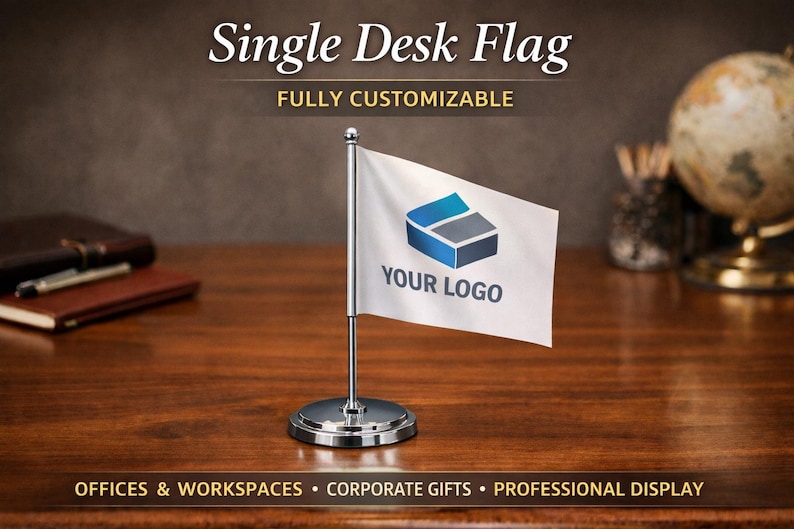 Custom Table Desk Flag With Stand – Personalized Single Desk Flag ...