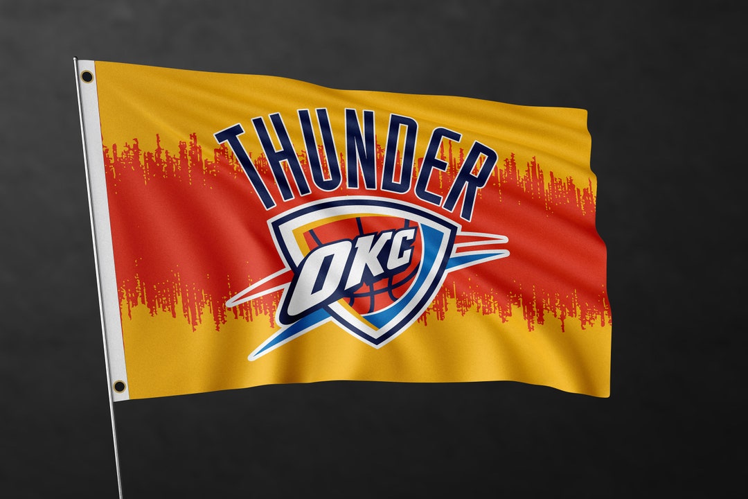 Oklahoma City Thunder Flag Banner | Home Decor | Wall Decor | Outdoor ...