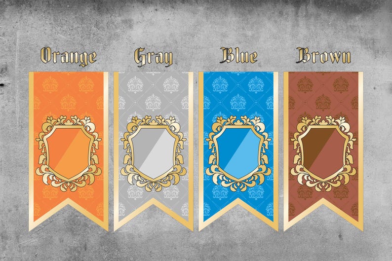 Customizable Big Size Medieval Style Family Pennants | Personalized ...