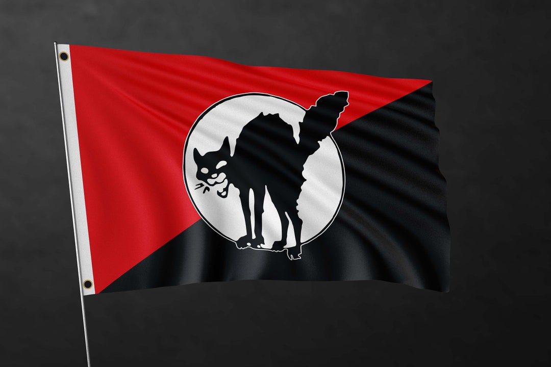 Anarchist Black Cat Flag | Anarchy Antifa | High Quality Materials - Etsy