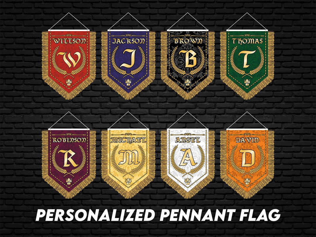Customizable Medieval Presentation Pennants | Personalized Gold and ...