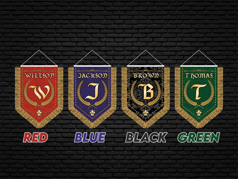 Customizable Medieval Presentation Pennants | Personalized Gold and ...