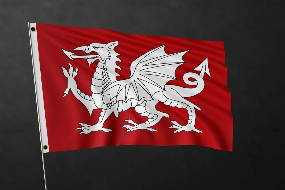 Pendragon Flag Banner | White Dragon of England Flag Banner | High ...