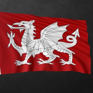 Pendragon Flag Banner | White Dragon of England Flag Banner | High ...