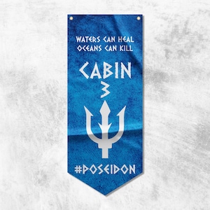 Camp Half Blood Cabins Pennant Flag Banner | Cabin 3 Poseidon | High ...