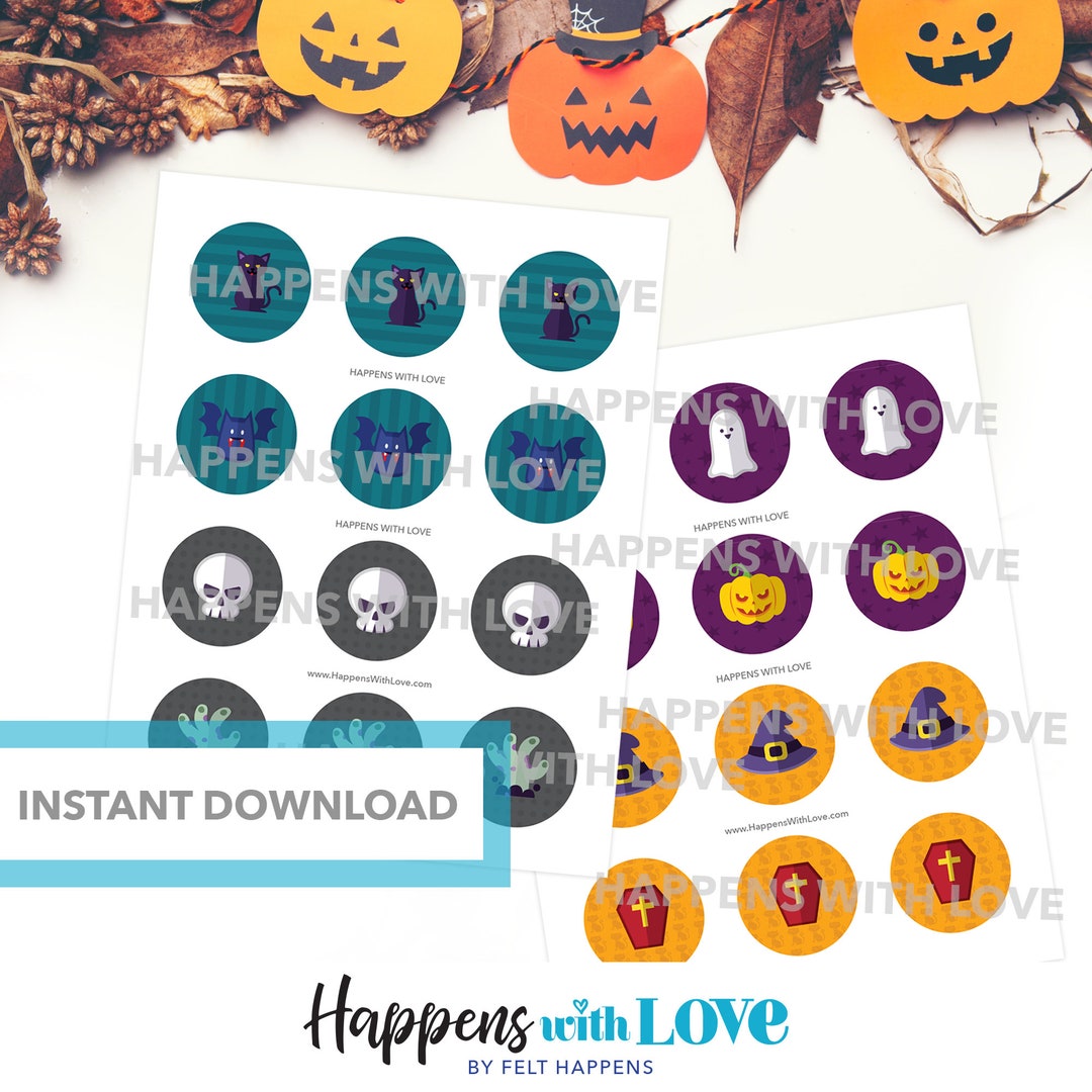 Halloween Labels, Gift Tags, Instant Download, Sticker Sheet, Packaging ...