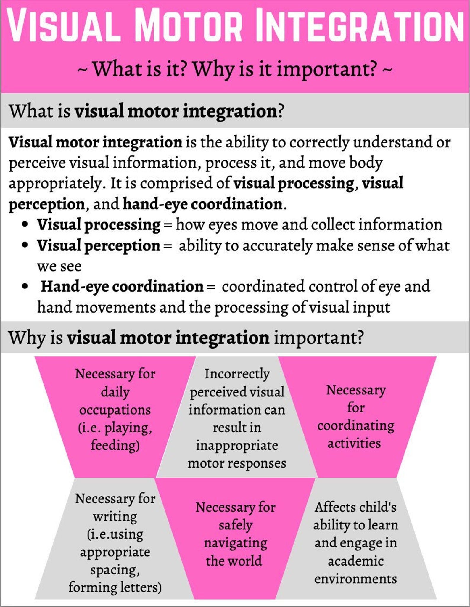 Visual Motor Integration Parent Handout - Etsy