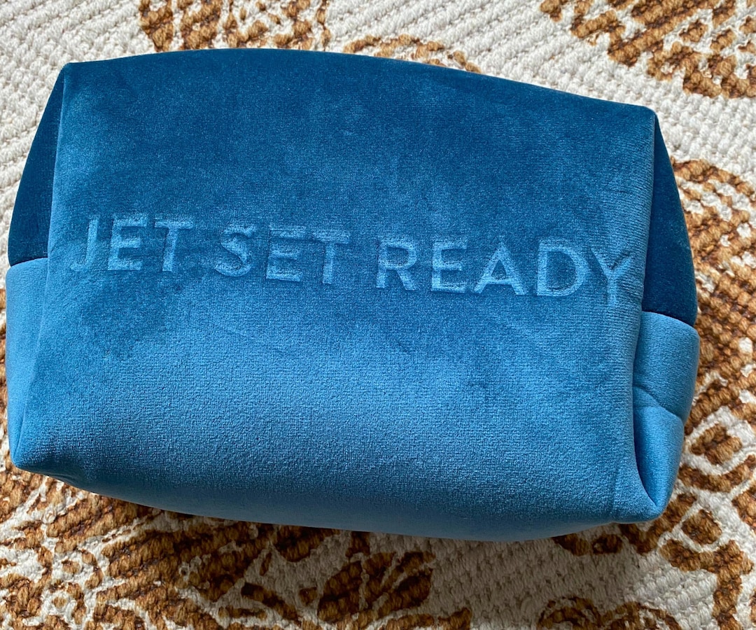 Y2K Jet Set Vixen Travel Pouch Soft Velour Teal Zippered Bag by ...