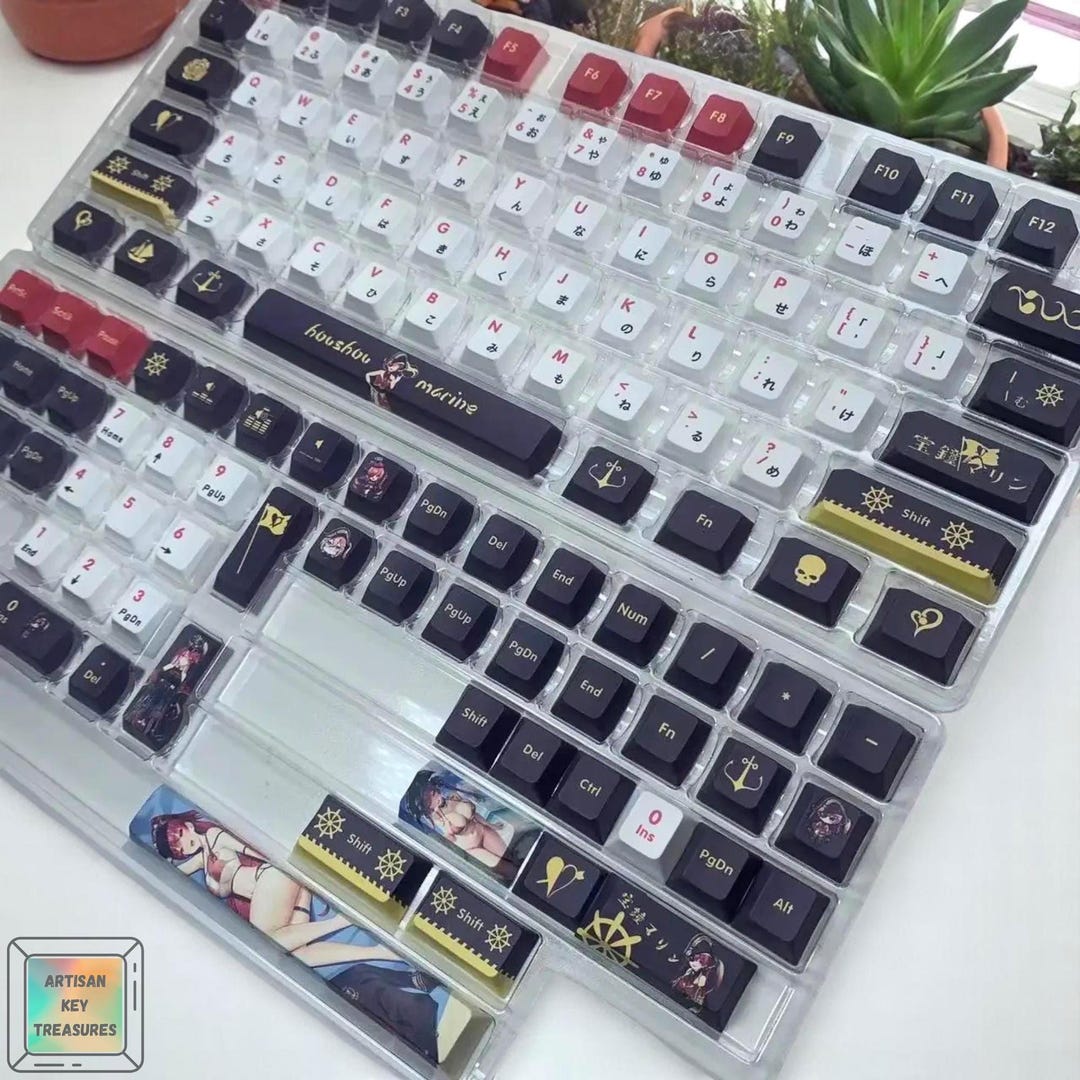 Custom Houshou Marine Keycap Set Vtuber Hololive PBT Keycaps for ...