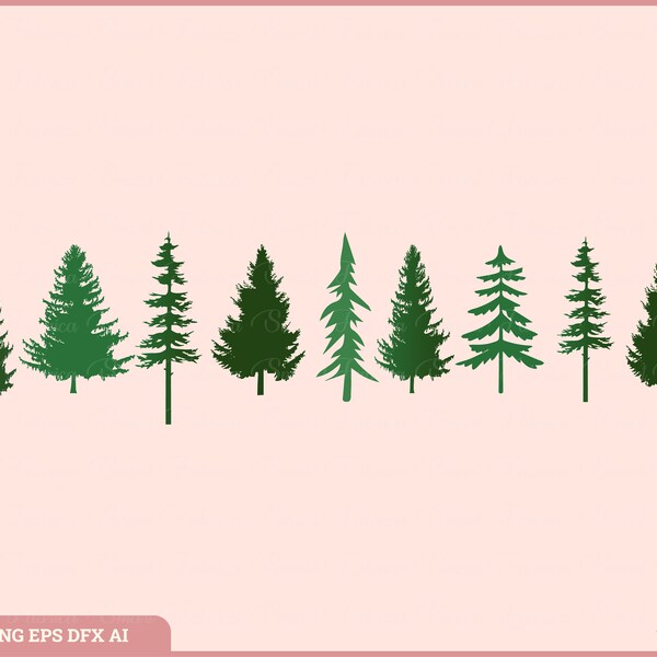 Tree Line Svg - Etsy